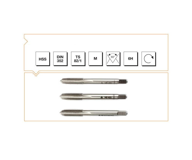 HSS DIN 352 Hand Taps (In Sets of 3) – Metric Thread – Marex Distribution